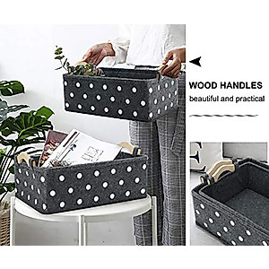 Oubra Dog Toy Bin Felt Basket Cube Storage Baskets for Pantry Organizer Bins Decor Baskets for Pet Toys Diapers Towels Cute Bins