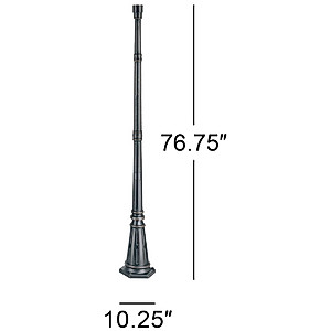 John Timberland Hepworth Traditional Outdoor Post Light Pole and Cap Base Classic Bronze Brown 76 3/4" Accessory for Exterior House Porch Patio Deck Yard Garden Driveway Home Lawn Walkway