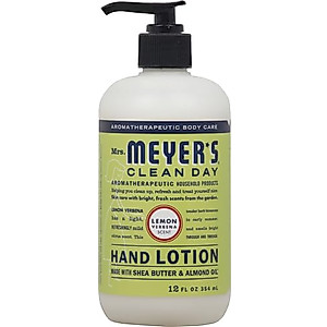 Mrs. Meyer's Clean Day Hand Lotion, Long-Lasting, Non-Greasy Moisturizer, Cruelty Free Formula, Lemon Verbena Scent, 12 oz