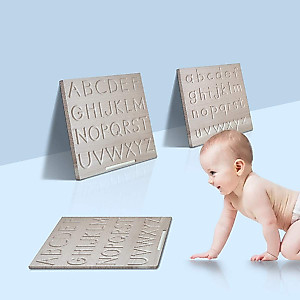 Mfumyy Montessori Alphabet Number Tracing Boards Double Sided Wooden Learn to Write ABC 123 Board Writing Practice Board for Kids Preschool Educational Toy,Homeschool Supplies (ABC+ABC Board)