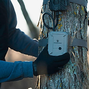 Stealth Cam FieldMAX External Lithium Rechargeable 5000mAh Battery, Compatible w/Trail Cameras w/ 12V Battery Jack, Insulated Power Cable, Locking & Smooth Adapters, 4.5mm Jack & USB Cable Included