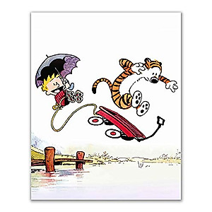 Calvin and Hobbes Photo Prints - Set of 4 (8 inches x 10 inches) Wall Art Decor