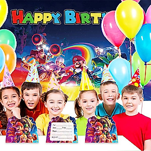 DMHZNB 30Pcs Game Birthday Party Invitation Cards, Children's Theme Party Invitation, Red Color, Non-Toxic Paper Cards