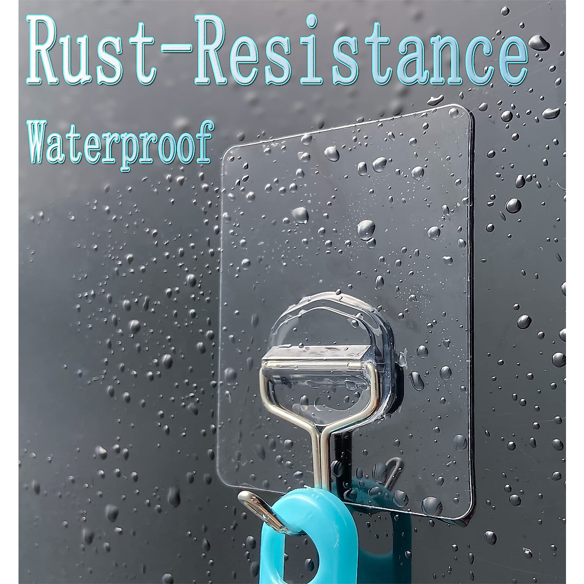 Adhesive Hooks Wall Hooks Strong Adhesive Hooks 13lbs Seamless Clear Transparent Hooks for Towel Loofah Bathrobe Coats Ceiling Hanger, Clearly Waterproof Hooks, 10 Pack. (2.36 * 3.15inch)