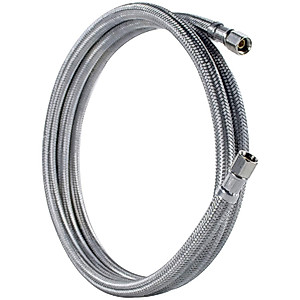 Certified Appliance Accessories Ice Maker Water Line, 8 Feet, PVC Core with Premium Braided Stainless Steel