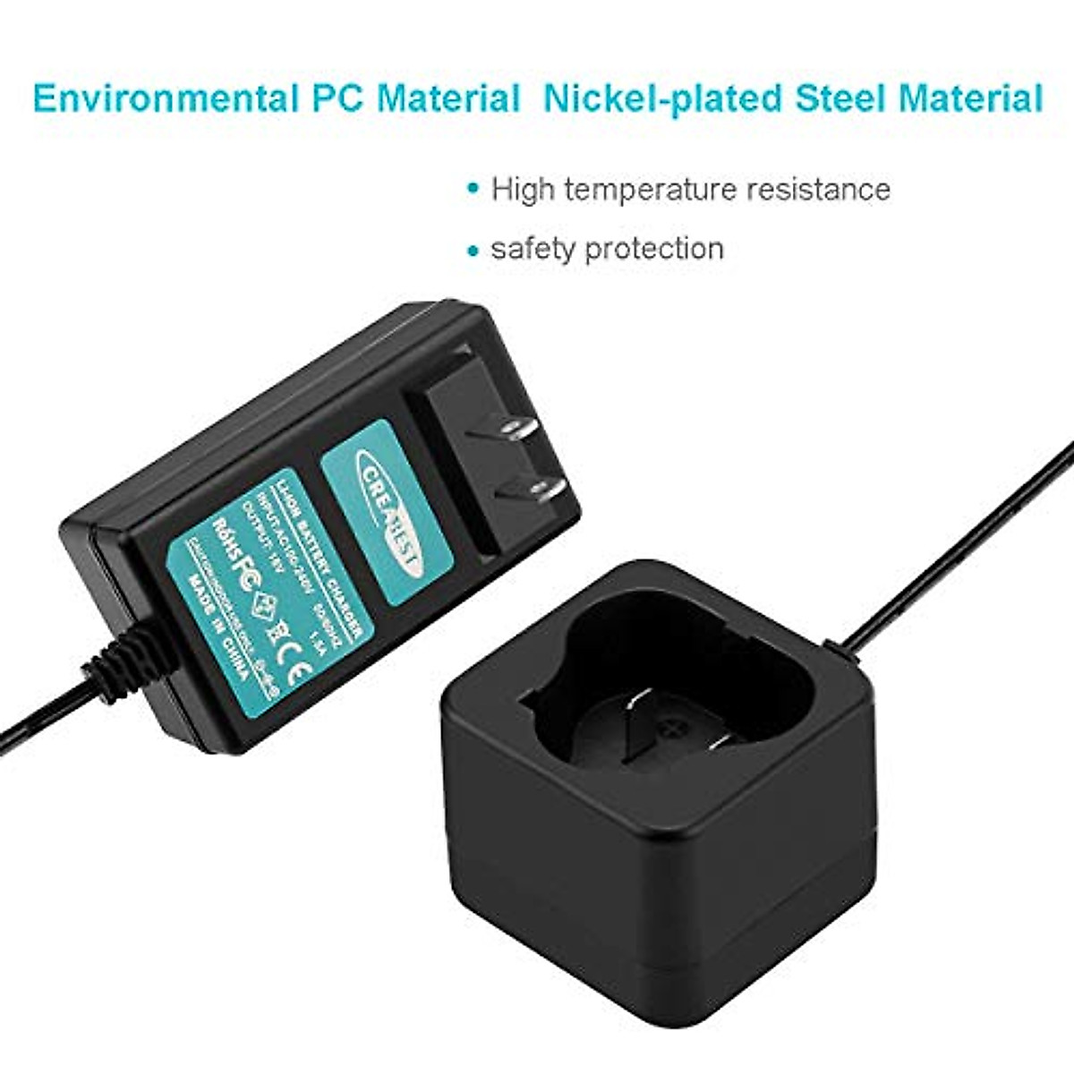 Creabest New 12V Lithium Battery Charger Compatible with Black and Decker 12V BL1110 BL1310 BL1510 LB12 LBX12 LBXR12 Pod Style Battery (NOT for Ni-MH/Ni-Cd Battery)