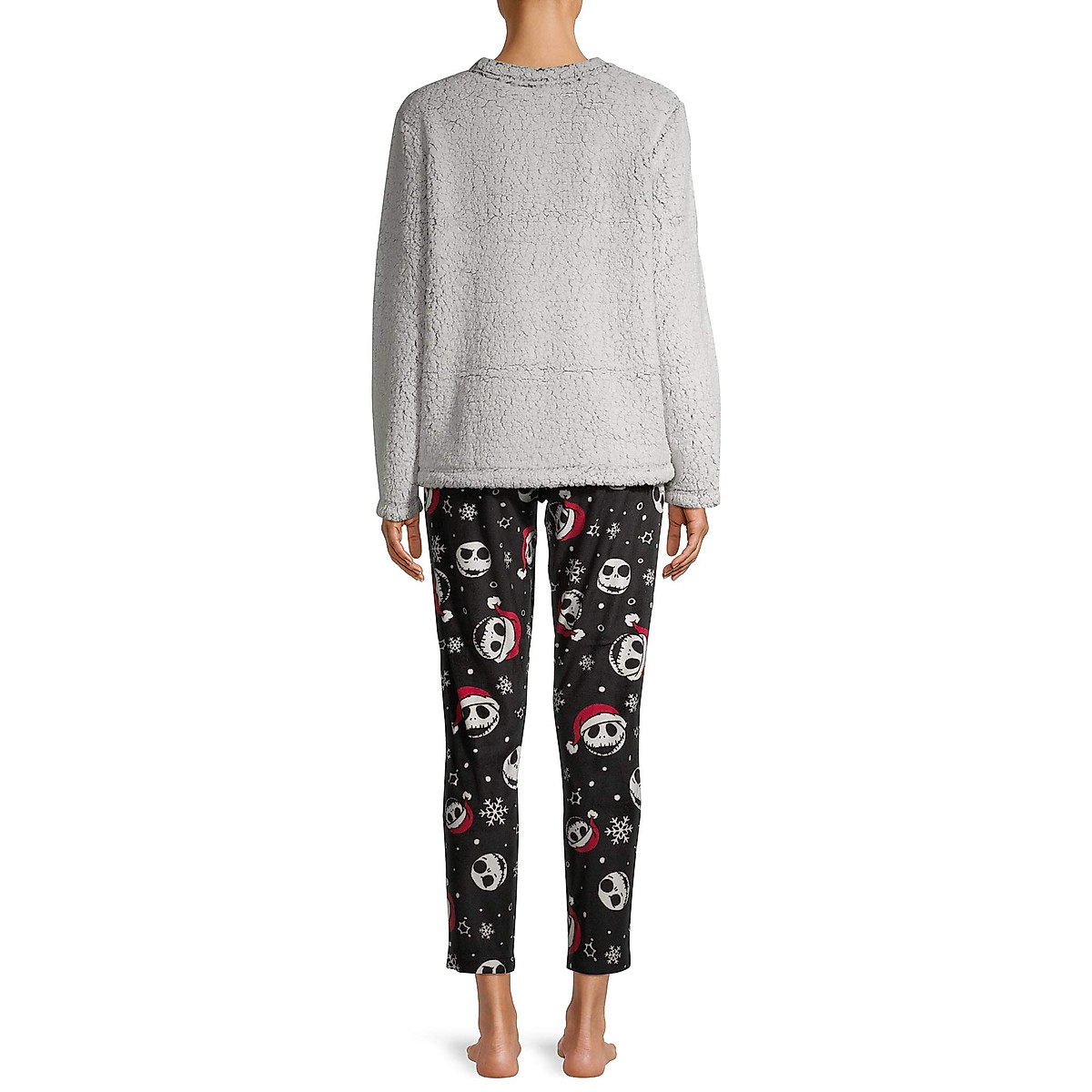 Womens Nightmare Before Christmas Jack Skellington Plush Christmas Pajamas Set (Large)