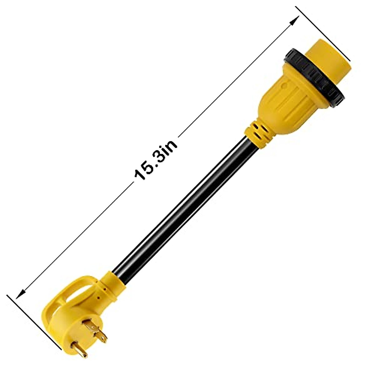Flameweld Generator Adapter Cord, TT30P Male Plug to L5-30R Locking Female Plug, 3 Prong RV Adapter Cord Up to 7500W SJTW 10/3 Generator Cord, UL