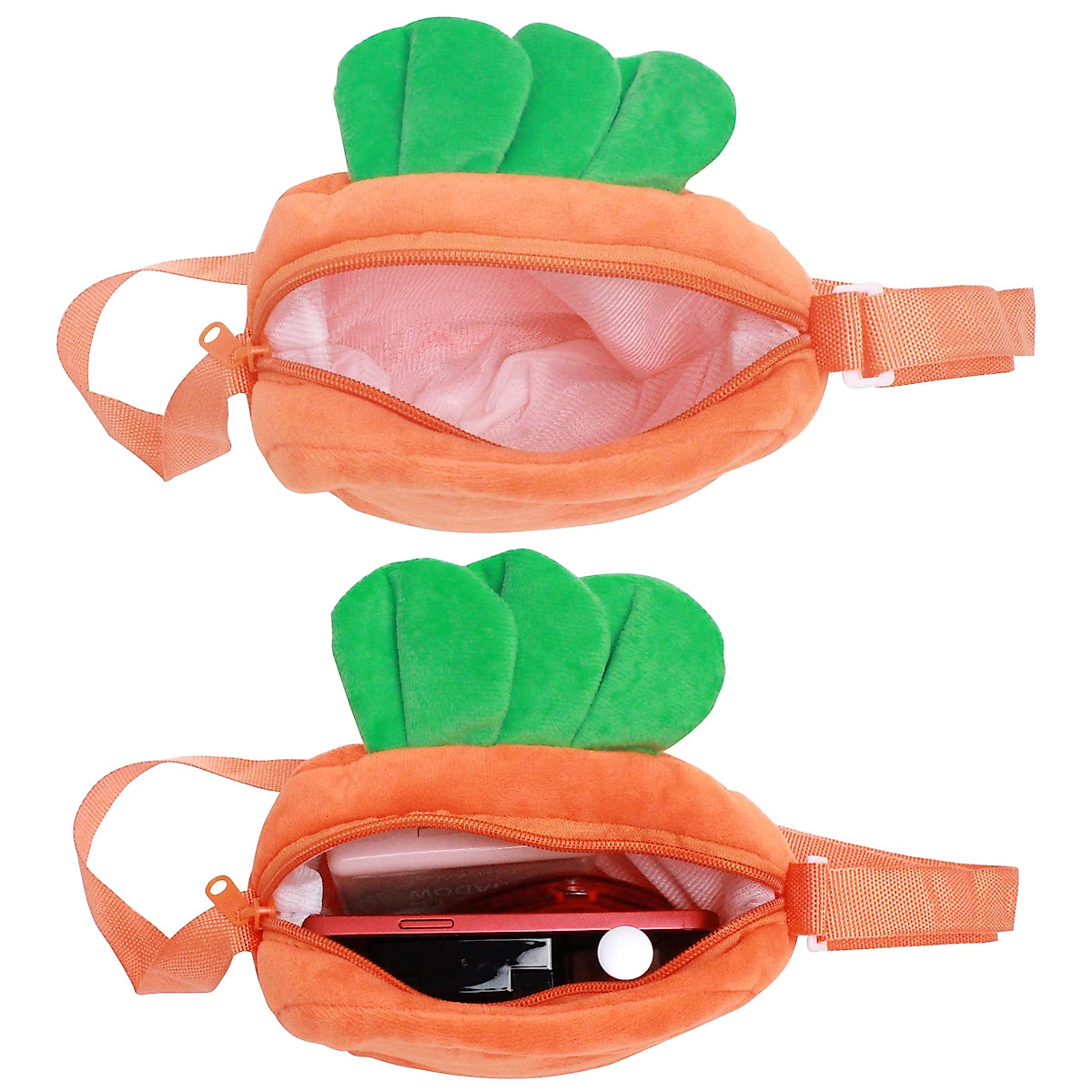 Van Caro Velvet Mini Carrot Purse, Women Cute Fruit Bag Crossbody Shoulder Bag