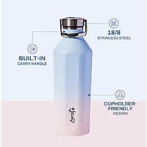 Carote CAROTE Insulated Water Bottles, Water Bottle with Lid, Standard Mouth Water Bottle with Flex Cap, 20Oz, Blue-Pink Gradient