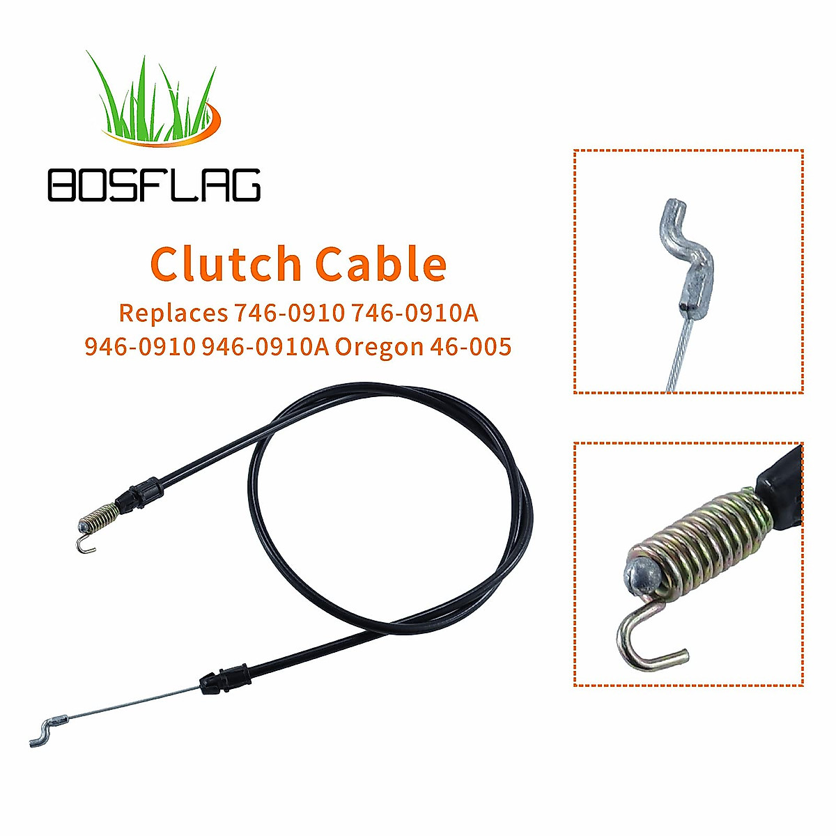 BOSFLAG 946-0910a Clutch Control Cable Replaces MTD 946-0910a Clutch Cable, 946-0910, 946 0910A, 746-0910a Cable, 746-0910, 746 0910 for MTD SB45, SB55, Troy-Bilt 521, 721 Squall 5&7HP 21" Snowblowers