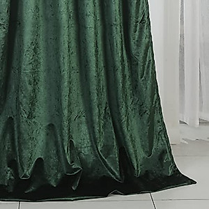 Roslynwood Velvet Curtains Emerald Green 108 inches - Luxury Home Decor Blackout Insulated Velvet Curtain Panels Extra Long Wall Backdrops for Living Room Sliding Glass Door, W52 x L108-inch, 2 Pieces