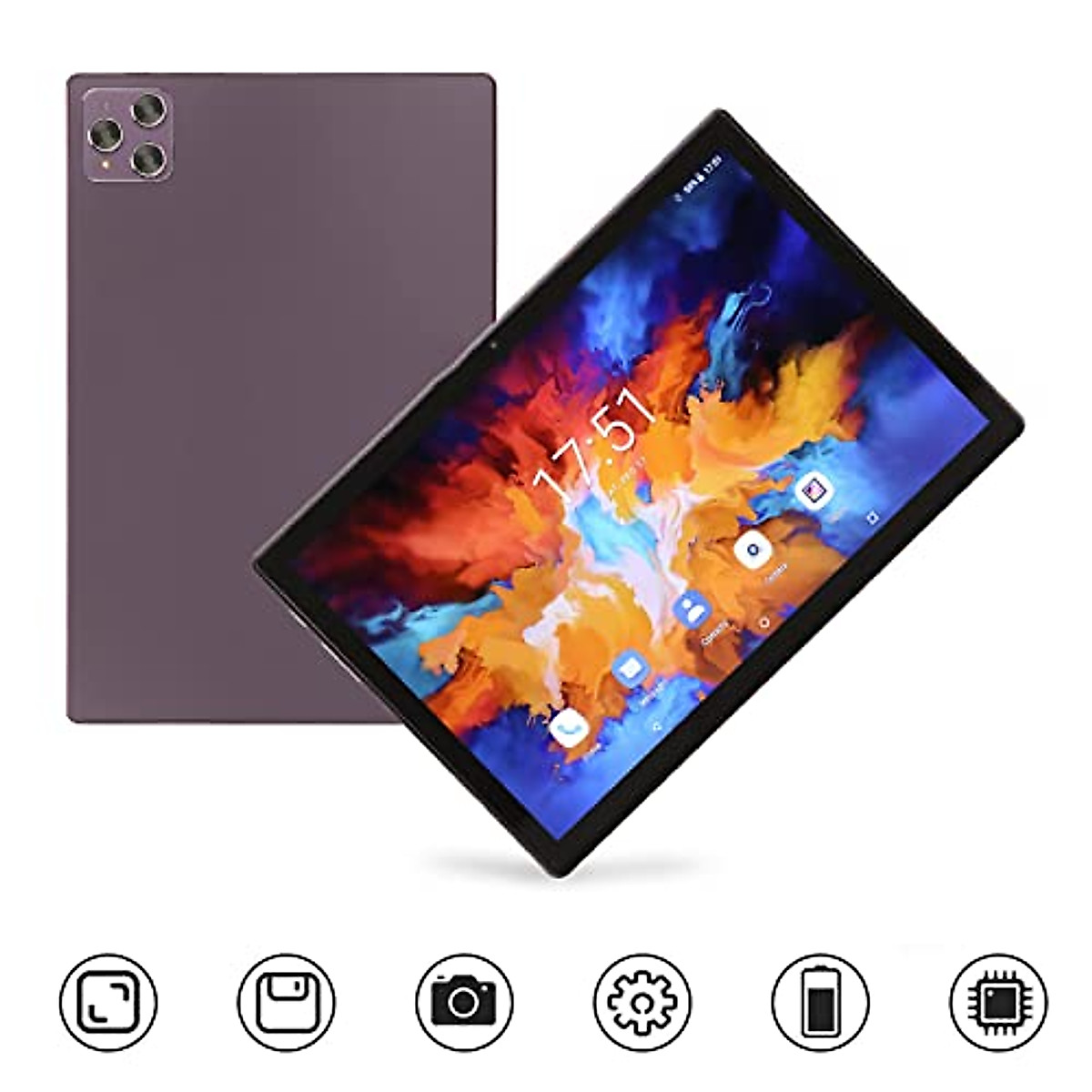 Honio 4G Calling Tablet, 100-240V 8GB 128GB 1920x1200 Resolution Octa Core Processor 10.1 Inch Tablet for Android 11 Burning (US Plug)