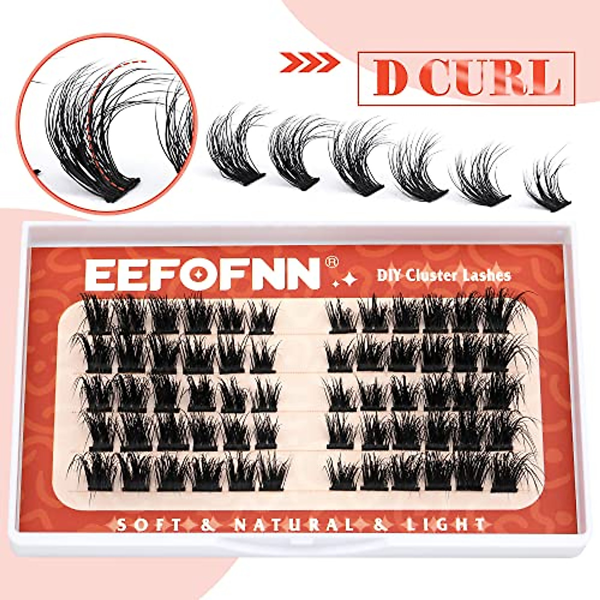Mink Cluster Lashes Fluffy Individual Eyelashes Clusters False Lashes Curly Faux Mink Eyelashes DIY Individual Lash Extension at home by Eefofnn (8mm-16mm Mixed Length)