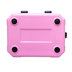 CAMP-ZERO 12 | 12.6 Qt. Cooler with 2 Molded-in Cup Holders & Folding Aluminum Handle | Thick Walled, Freezer Grade Cooler with Secure Locking System & Tie Down Channels (Pink)