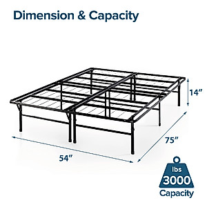 ZINUS 6 Inch Green Tea Cooling Gel Memory Foam Mattress and Heavy Duty SmartBase Metal Mattress Foundation Set / Bed and Mattress Set / No Box Spring Needed / Mattress in a Box, Full