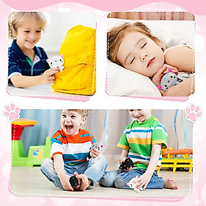 9 Pieces Mini Cat Plush Stuffed Animals Bulk Cute Small Stuffed Kitten Soft Cats Doll Plush Toys Hanging Pendant Ornament For DIY Keychain Birthday Decoration Party Favors Supplies(Bell Style)