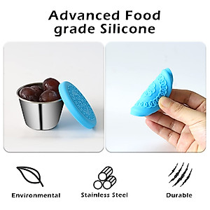 6 Pack 2.5OZ Salad Dressing Containers To Go, Advanced Stainless Steel Condiment Containers with Silicone Lids Easy to Open, Leakproof colorful Compact Salad Sauce Cups Easy to Carry Everyday