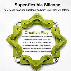 Set of 5 Silicone Trivet Mat Expandable Hot Pot Holder with Stainless Steel Frame for Home Kitchen Heat Resistant Insulated Hot Pads Coasters Table Dish Mat Tableware Placemat for Hot Pans Bowls