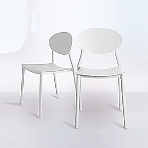 Porthos Home Byron Dining Chairs Set of 2 Made of Durable and Waterproof Plastic, Stackable Design with Round Back and Squarish Seat (Great for Dining Rooms and Kitchens of Every Size)