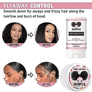 Wig Glue 1.28OZ, Waterproof Lace Front Wig Glue for Wigs with Tools and Hair Wax Stick (Wig Glue/Wig Glue Remover/Hair Wax Stick/Edge Control Wax/Elastic Band/Hair Dual Drush)