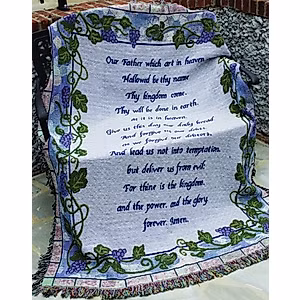 Manual Inspirational Collection 50 x 60-Inch Tapestry Throw with Verse, The Lord's Prayer