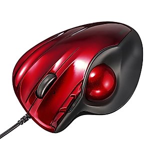 SANWA Wired Ergonomic Trackball Mouse, Computer Rollerball Mice, Laser Sensor, 34mm Trackball, 400/800/1200/1600 Adjustable DPI, 5 Buttons, Compatible with MacBook, Laptop, Windows, macOS, Chrome OS