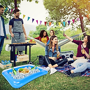 YARNOW Inflatable Cooler, 4PCS Inflatable Ice Serving Bar Coolers for Parties, Salad Picnic Ice Food Drinks Buffet Server Tray for Indoor Outdoor Party (Transparent)