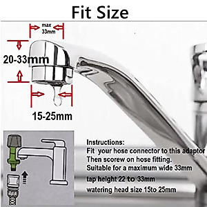 Denkerm Universal Connector Pipe Connector, Watering Hose Adapter Kitchen Pipe Connector Faucet Adapter, Watering Accessories Hose Connector, Home Kitchen for Garden for Patio(Green)