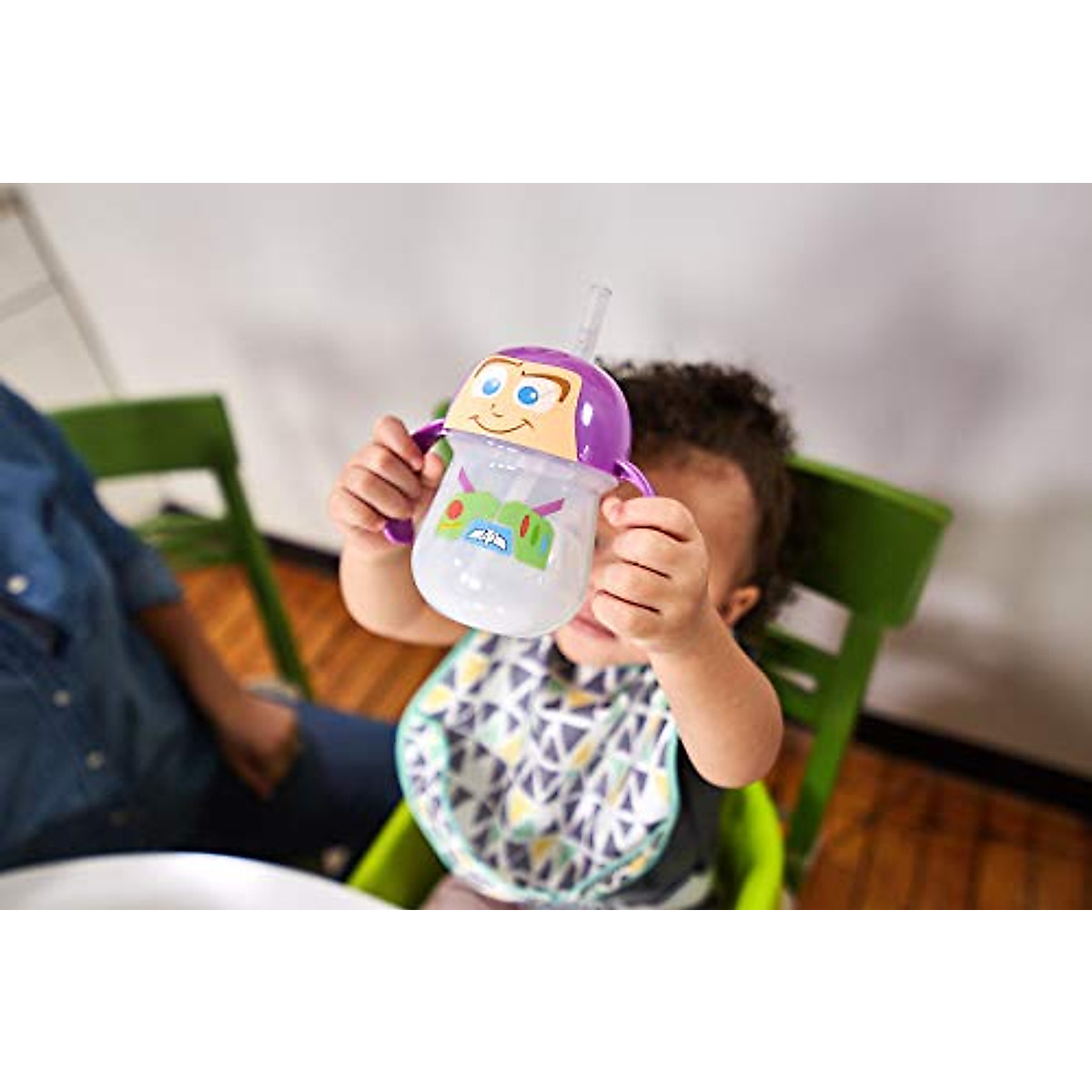 The First Years Disney/Pixar Toy Story Buzz Lightyear Baby Trainer Straw Cup, 7 Ounces