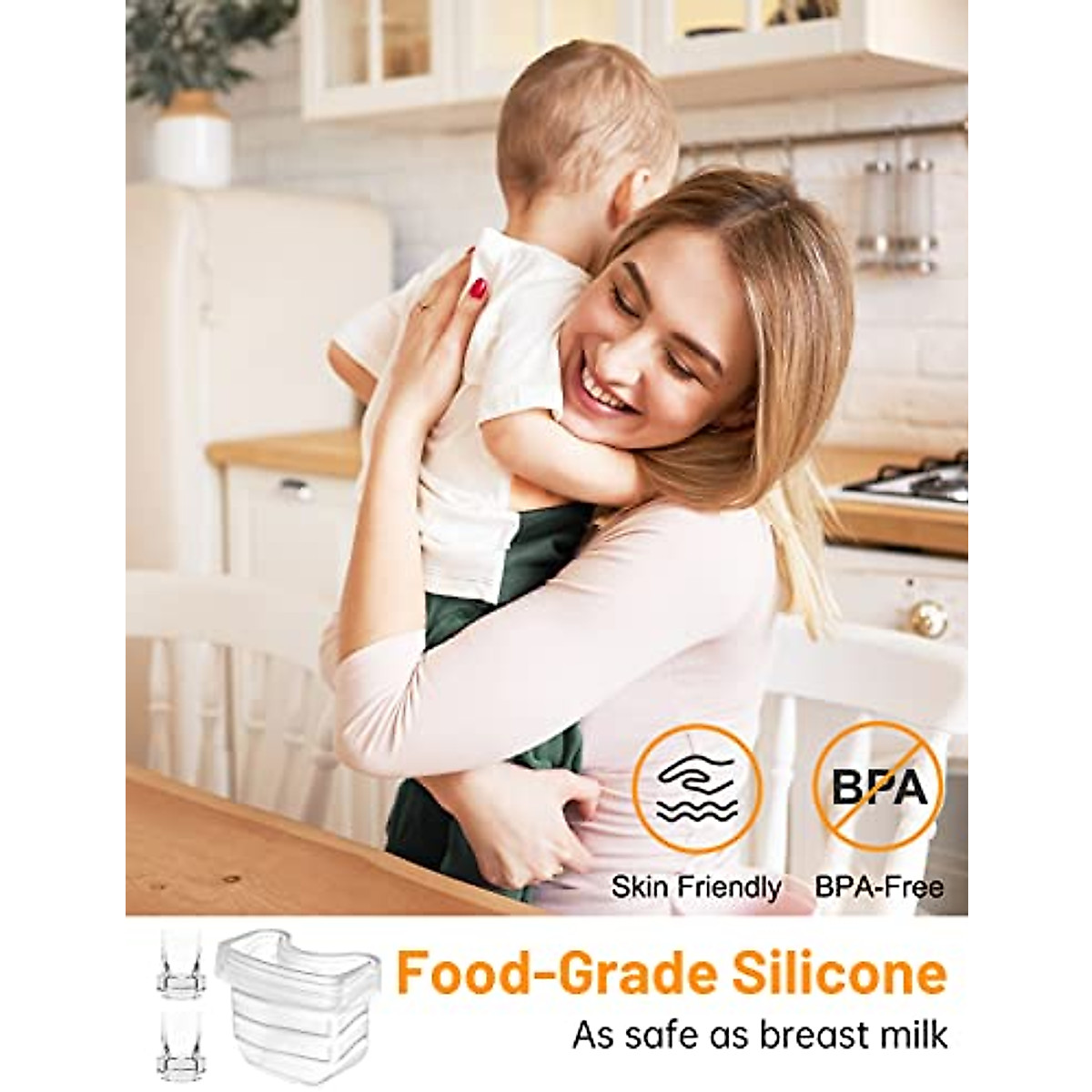 Mumgaroo Hands Free Breast Pump Accessories, Silicone Diaphragm * 1 and Duckbill Valve * 2 for Mumgaroo Wearable Breast Pump, Also Compatible with Momcozy M1, MomMed S18/S21, MISSAA S18/S21