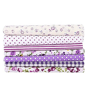 7pcs Different Pattern Patchwork Fabric 100% Cotton Batiks Sewing Scrapbooking Quilting Artcraft for Sewing Craft Cloth DIY Wallet Cushion Cover(5050cm)