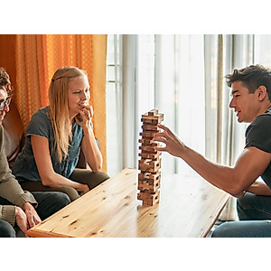 BSIRI Wood Tumbling Tower Game - Ideal for Party Games, Kids Games, Building Games, Camping Games, Outdoor Games for Adults and Family, Classic Stacking Block Games for Challenging Your Skills