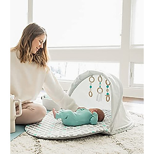Regalo Baby Basics™ Foldable Infant Play Mat, Includes Hanging Toys, Designer Pad, Bug Net, and UPF 50 Sunshade