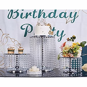 3pcs/Set Cake Stand with Metal Mirrored, Round Wedding Cake Stand Silver, Bling Cake Stand Trays for Wedding Table, Baby Shower, Birthday, Anniversary