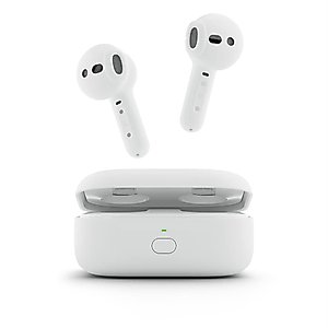 Amazon Echo Buds (newest model), True Wireless Bluetooth 5.2 Earbuds with Alexa, audio personalization, multipoint, 20H battery with charging case, fast charging, sweat resistant, Glacier White