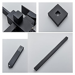 Floor Mounted Bathtub Shower Faucet Swivel Waterfall Spout Freestanding Bathroom Crane Black Bathtub Shower Faucet(Nickel B)