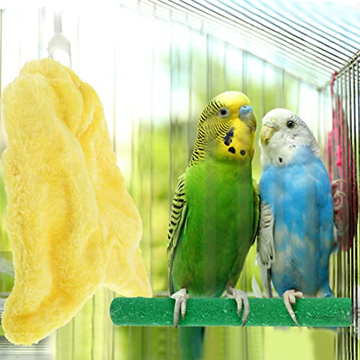 iplusmile Bed Buddy 1pc Sleeping - Winter Yellow Perch Pigeon Furry Fleece Toy Conure Warm Covers Bunk L Parrot Cockatiel Small Msdium Birds Shelter Size Cage Budgie Bedding Corner Plush Hammock