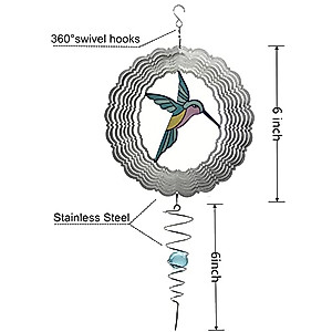 UOUDIO Metal 3D Wind Spinner Suit，Indoor Outdoor Garden Decoration, Glass Ball Decoration Crafts Ornaments