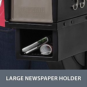 Step2 Mailmaster Hudson Mailbox, Easy to Install, Large Mailboxes for Outside, Heavy-Duty, Weather Resistant, Black