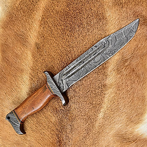 Black Smith Custom Knives Handmade Damascus steel bowie knife with sheath Fixed blade hunting bowie knife for Survival Camping and Bushcraft 13inch Knife (BSCK-HK-1100)