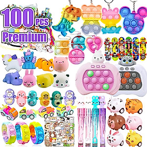 Premium Party Favors Include Fast Push Game for Kids 4-10,100 PCS Birthday Party Toys,Goodie Bag Stuffers,Treasure Box Toys for Classroom Prizes,Carnival Prizes,Pinata Filler,Treasure Chest Bulk Toys