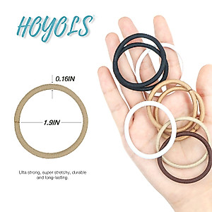HOYOLS Blonde Ponytail Holders, No Metal Elastic Hair Ties, Braided Hair Bands Scrunchies for Girl Women Medium Hair 50 Count 4mm (Light Blonde)