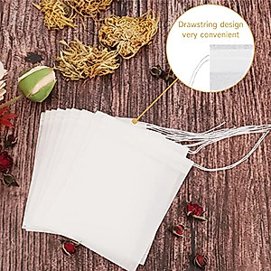NEPAK 100 Pcs Disposable Tea Bags for Loose Leaf Tea,Empty Tea Bags with Drawstring,Tea Filter Bags for Loose Tea(3.15 x 3.94 inches)