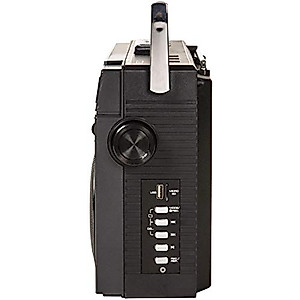 Crosley CT201A-BK Retro Bluetooth Boombox Cassette Player with AM/FM Radio and Bass Boost, Black