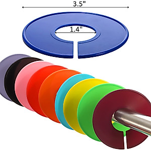 ZOOFOX 80 Pieces Closet Dividers for Hanging Clothes, Colored Clothing Rack Dividers, Round Closet Separator for Home or Clothing Store