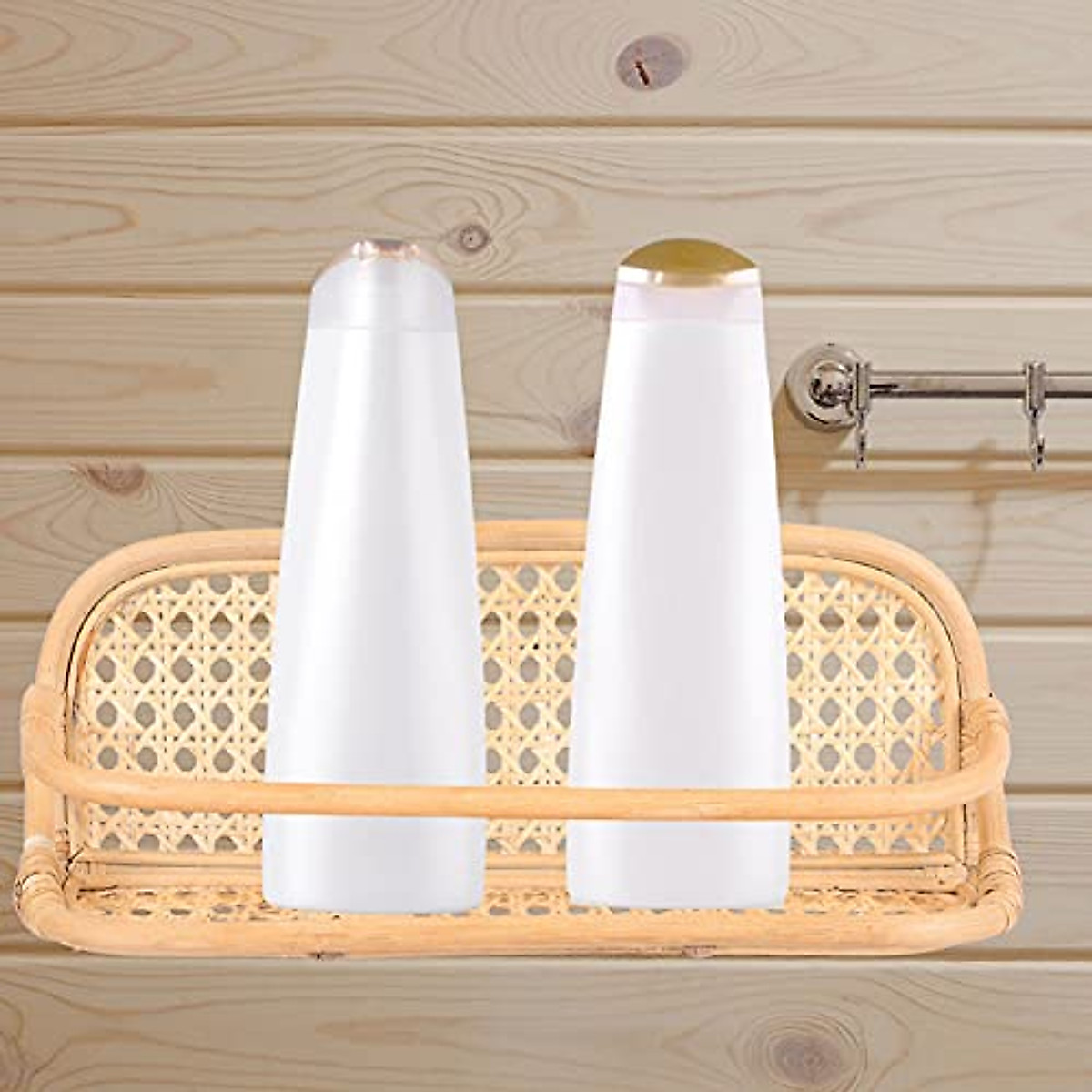 FRCOLOR Rattan Wall Shelf Floating Shelf Decorative Shelves Hanging Basket for Kitchen Bathroom Boho Nursery Wall Decor