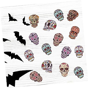 COHEALI 144 Pcs Wooden Skull Button DIY Wood Buttons Replacement Buttons Coat Buttons Small Wooden Buttons Scrapbooking Wood Sewing Buttons DIY Scrapbook Wood Decor Child Cartoon Clothing
