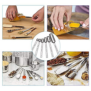 Stainless Steel Measuring Spoons and Cups Combo, Set of 13 Pieces, Stackable Set,Silver