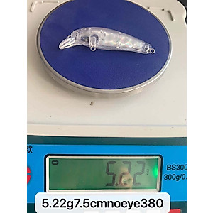 10PCS Unpainted Lure Blanks 5.22g 7.5cm Crankbait Simulation Blank Body Clear Hard Baits Trout Salmon Minnow Lure Popper Lures Topwater Freshwater 380